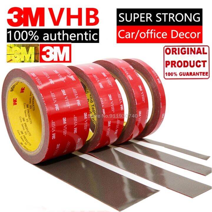 3M เทปสองด้าน VHB กาวโฟมสีเทาทนความร้อนสูงสองหน้าสำหรับรถยนต์/การตกแต่ง ...
