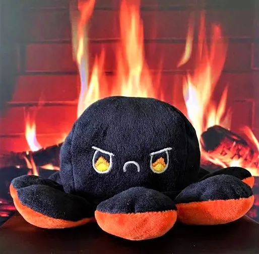Angry - Angrier Flaming Eyes Limited Edition Reversible Octopus Doll ...