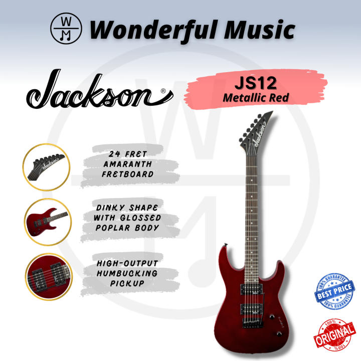 Jackson JS Series Dinky JS12 Electric Guitar, Amaranth FB, Metallic Red ...