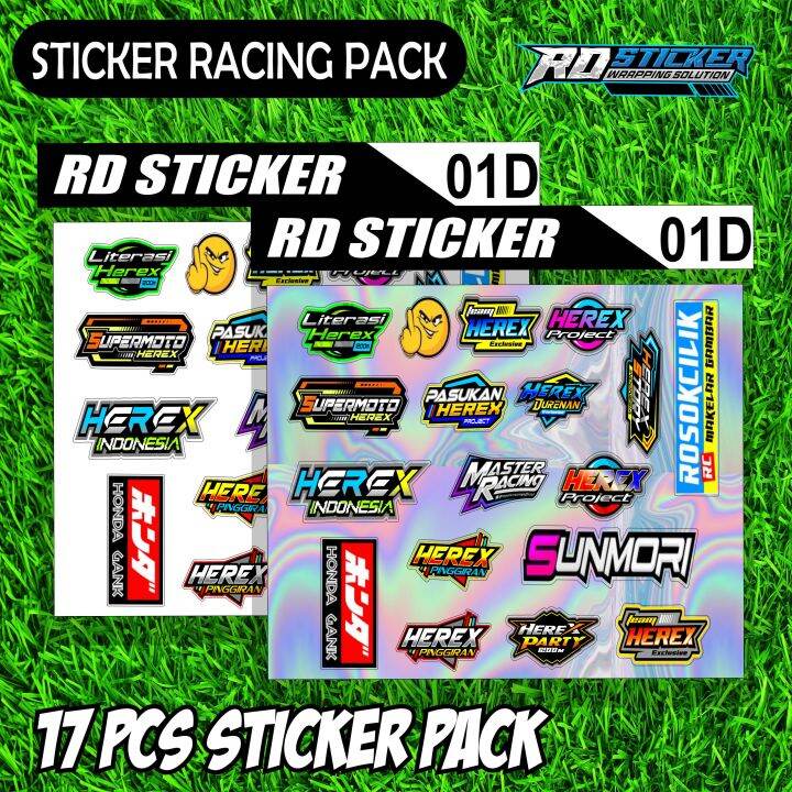 17 PCS STICKER PACK HEREX RACING, STICKER AESTHETIC LOGO, STICKER ...