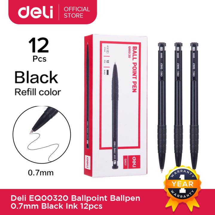 Deli EQ00320 Ballpoint Ballpen 0.7mm Black Ink 1pc | Lazada PH