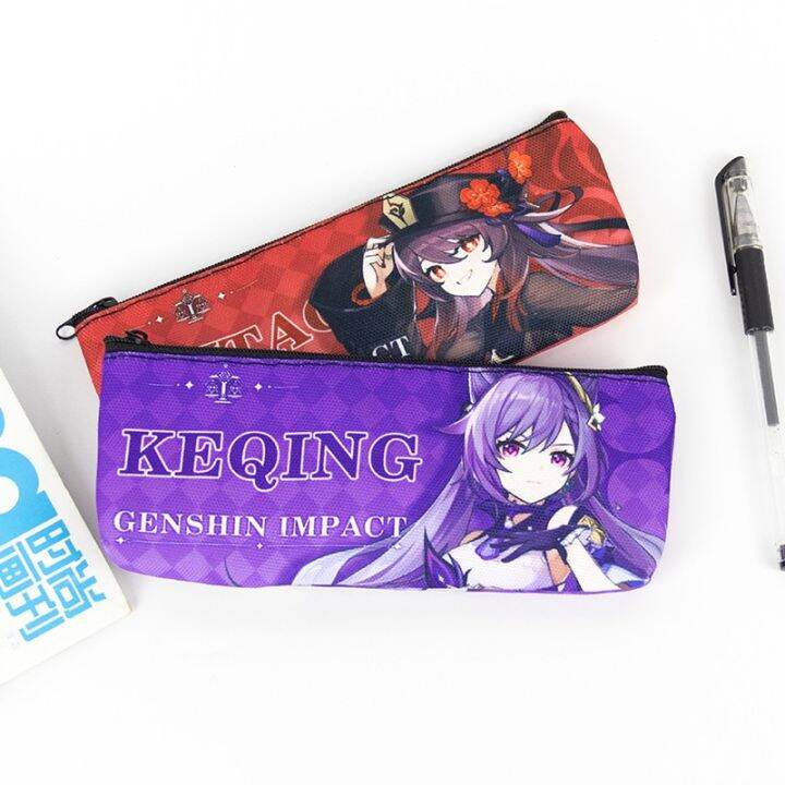 Anime Genshin Impact Pencil Case Bag Box Xiao Zhongli Ganyu Keqing ...