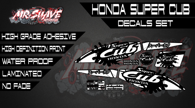 Honda Super Cub Decals Set (White) | Lazada PH