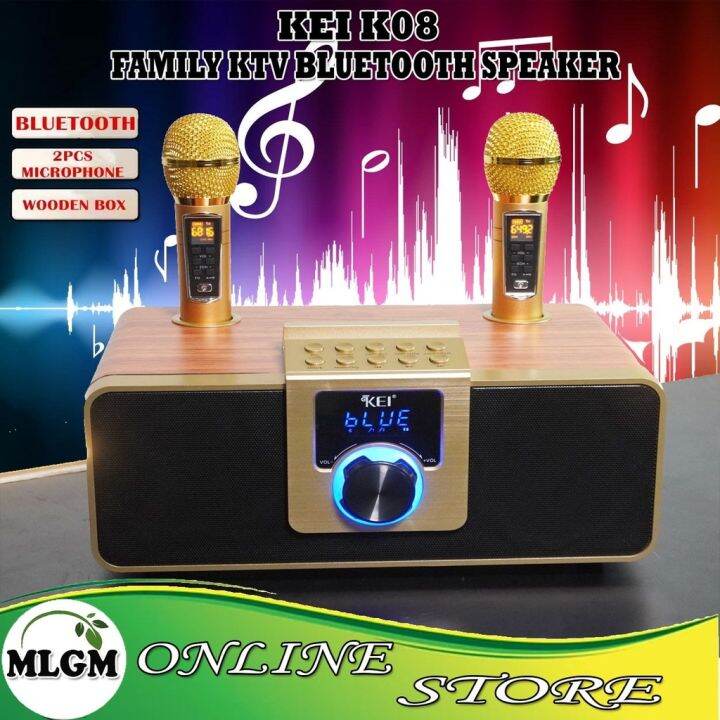NEW!!! KEI K08 bluetooth karaoke speaker Comes with 2 wireless microphones screen | Lazada PH