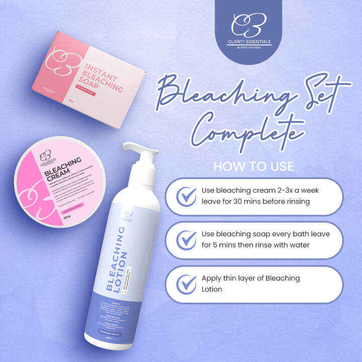 Bleaching Set Complete - Lotion, Scrub and Soap | Clarity Essentials ...