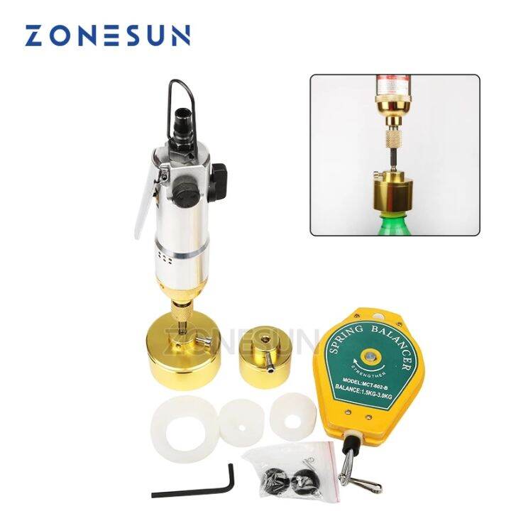 ZONESUN Pneumatic Bottle Capping Machine Hand Held Screwing Capping ...