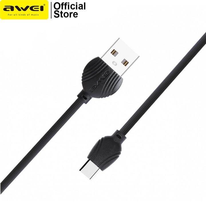 Awei CL-61T Type-C Cable 2m High Speed Charge Data Sync Transfer Strong Flexible Wire Long ...