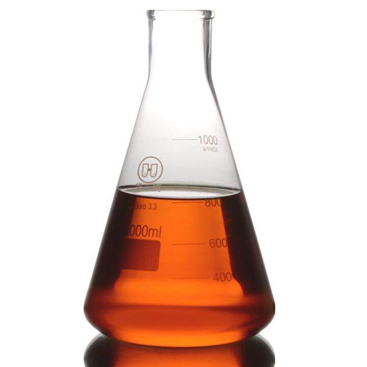 COD 】 bkd8umn 1000ml Glass Erlenmeyer Flask 1l Lab Conical Bottle Neck ...