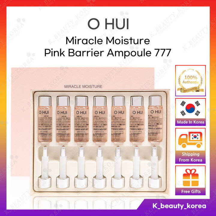 [O HUI] Miracle Moisture Pink Barrier Ampoule 777 (7ml x 7ea) / Facial ...