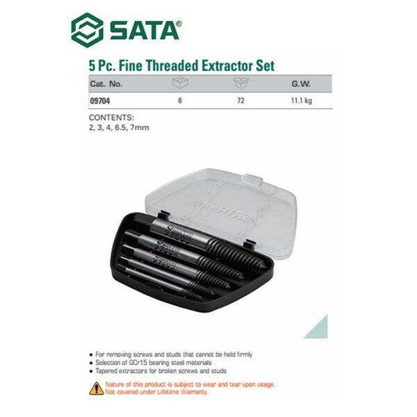 Sata 09704 Fine Threaded Extractor Set 5pc | Lazada