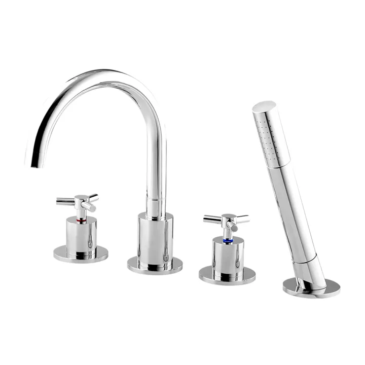 CRESTIAL TRITONE C20510 4-Hole Bath Shower Mixer - KRAN BATHUB 4 LUBANG ...