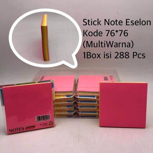 Sticknote / kertas tempel / sticknote 5warna 76x76 / sticky notes ...