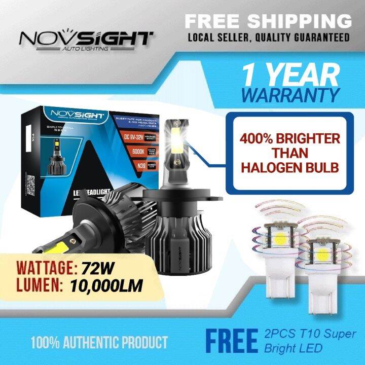 《Original Product》 ﹊ [𝐁𝐄𝐒𝐓 𝐕𝐀𝐋𝐔𝐄 𝐍𝐎𝐕𝐒𝐈𝐆𝐇𝐓] NOVSIGHT N39 H4 10000 Lumens ...