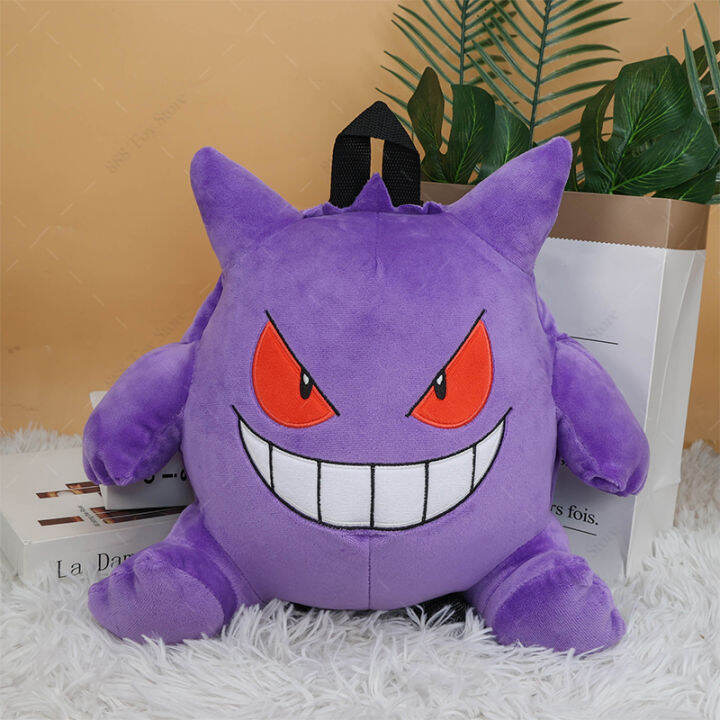 Pokemon Gengar Backpack Plush Bag Anime Pocket Monster Gengar Schoolbag ...