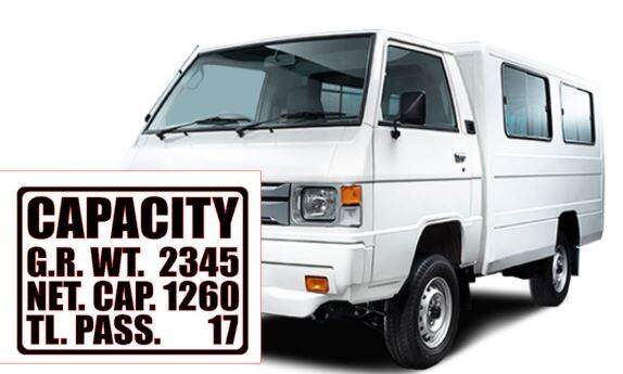 MITSUBISHI L300 CAPACITY STICKER SIGNAGE | Lazada PH