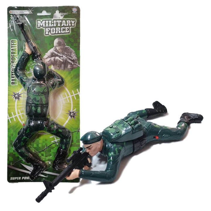 Crawling Military Army Soldier Characters Battery Operated Toy Action ...