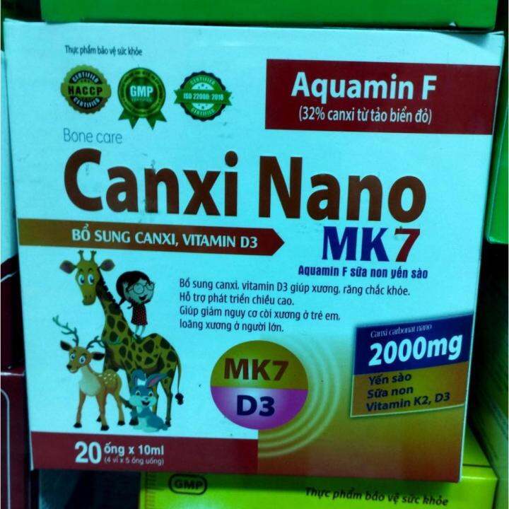 Canxi Nano Mk7 sữa non yến sào phát triển chiều cao, kích thích ăn ngon, xương chắc khoẻ chống ...