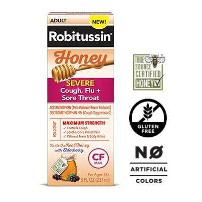 Robitussin | Honey Night time SEVERE Cough, Flu + Sore Throat Maximum ...
