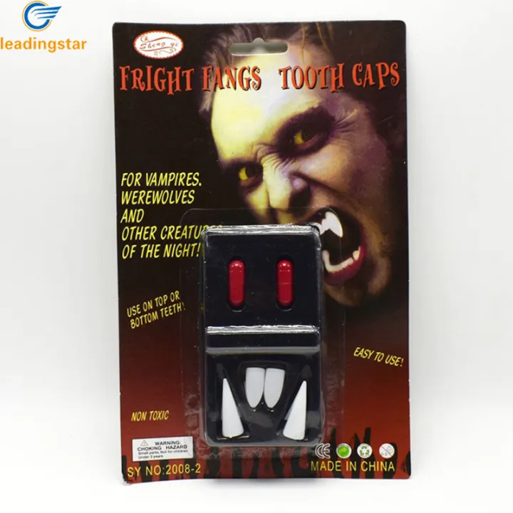 LeadingStar Halloween Fake Teeth Horror Zombie Dentures With Blood-Pill ...