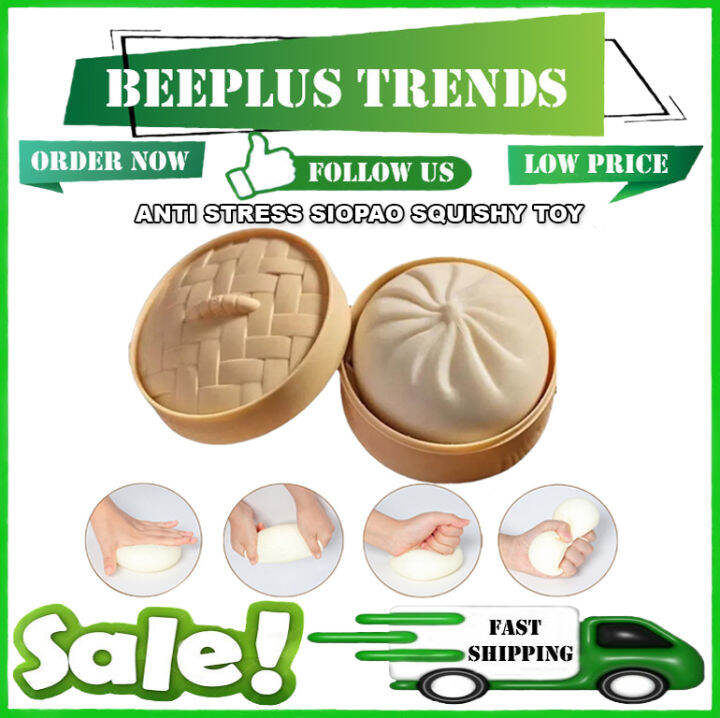 BT- Steamed Stuff Bun Siopao Anti-stress Ball Fidget Toy with Case ...