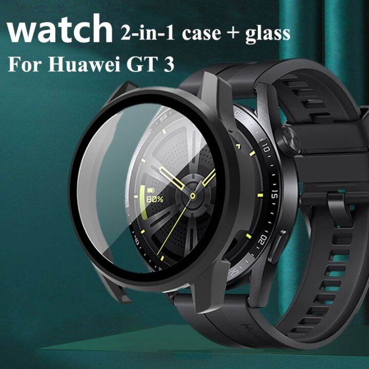 Hard Edge Full Screen Glass Protector Film Case Shell For Huawei GT 3 2 ...