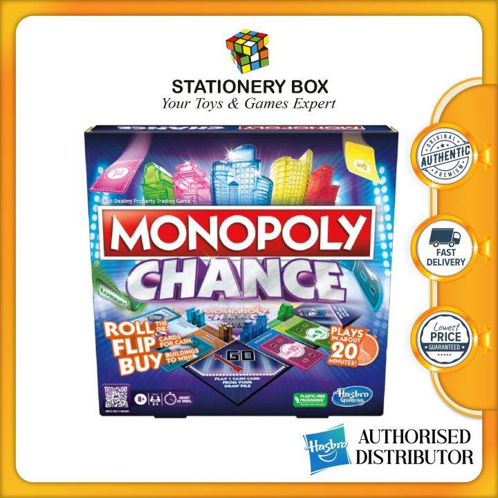 ORIGINAL - Hasbro Monopoly Chance, 2-4 Players Board Game for Family ...
