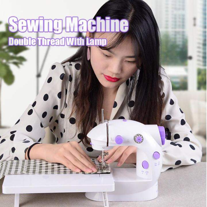 NEW Mini Portable Electric Sewing Machine,Double Thread Sewing Machine ...