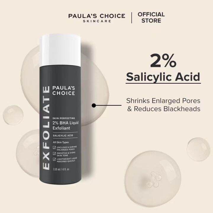 PAULA'S CHOICE Skin Perfecting 2% BHA Liquid Intensive Peeling Solution BHA Peeling Serum ...