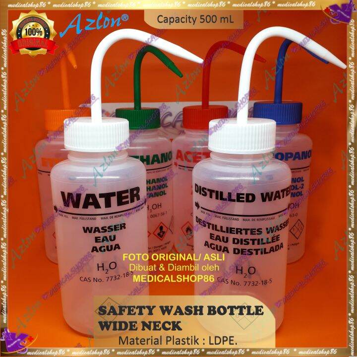 WASH BOTTLE WIDE NECK 500mL, LDPE, Multi-lingual. AZLON | Lazada Indonesia