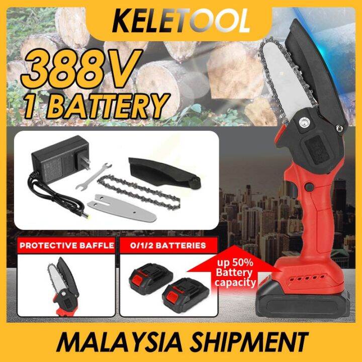 Cordless 1500W 4/6 Inch Mini Electric Chainsaw Hand Held Chain saw ...