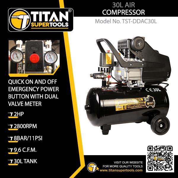 Titan Supertools Air Compressor 2 HP 30 Liters ( Heavy Duty ) | Lazada PH