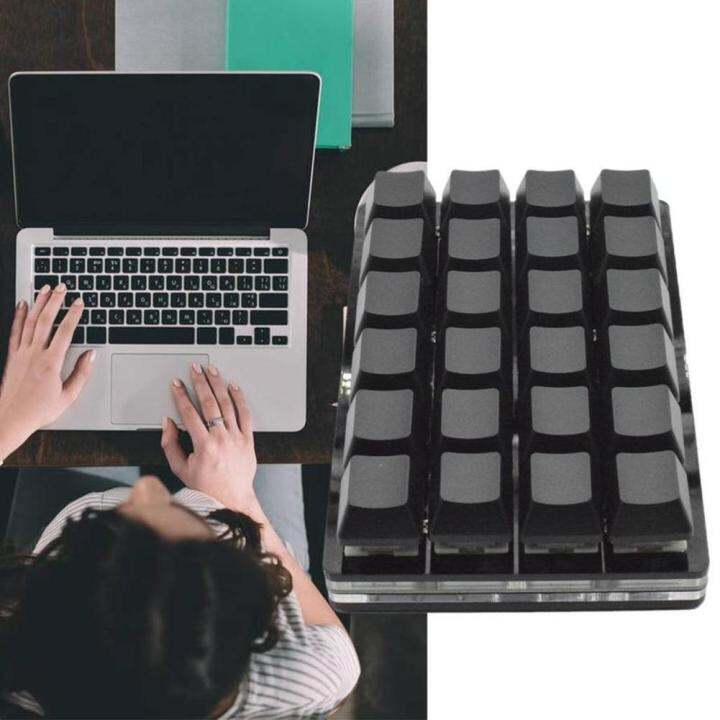 Black 24-key Keypad Mechanical Keyboard Custom Shortcuts Programmable ...