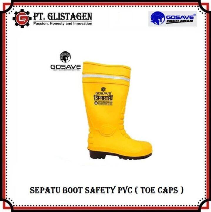 Sepatu Boot Safety PVC GOSAVE Sparta / Sepatu Boot Rubber Toe Caps ...