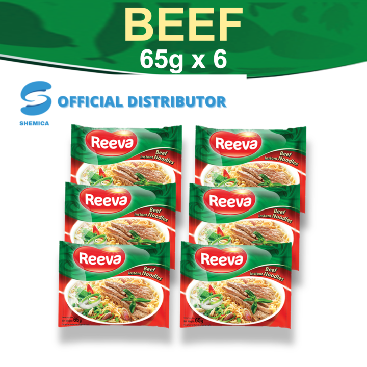 Reeva Beef Instant Noodles 65g (6 pouch) | Lazada PH