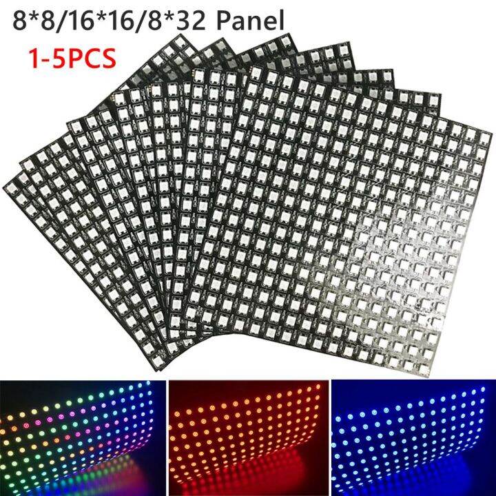 1~5Pcs WS2812b RGB LED Panel 8x816x168x32Digital Flexible Individually ...