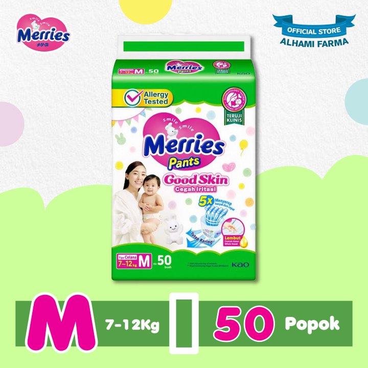 MERRIES POPOK BAYI GOOD SKIN UKURAN M (7-12 Kg) ISI 50 - 100% ORIGINAL ...