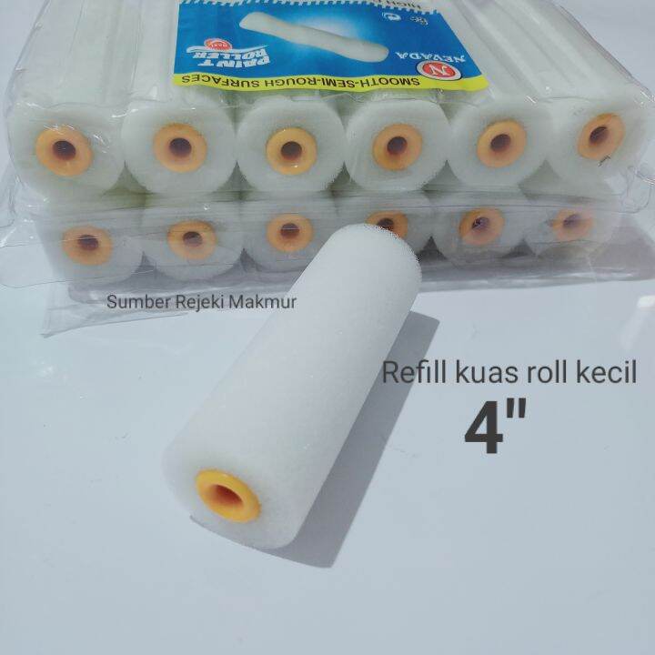 Refill kuas roll kapal busa kecil 4" | refil isi ulang Rolan kapal spon ...