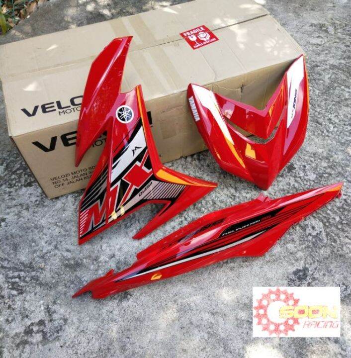 Y15ZR VELOZI COVERSET MXKING 2021 BODY KIT COVER MX KING RED SUN TANAM ...