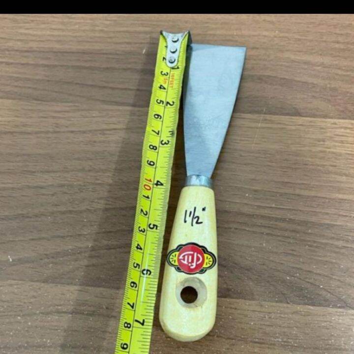 sekrap kape gagang kayu 1,5" inci scrap besi plat skrap dempul sekerap ...