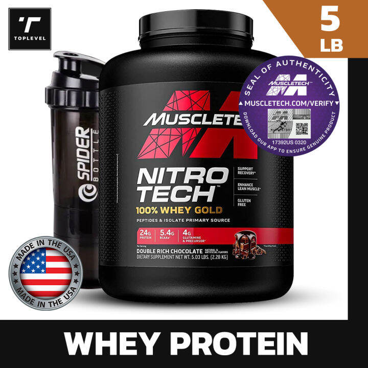 MUSCLETECH NITRO-TECH Whey Gold / 5 Lbs. เวย์โปรตีน เสริมสร้าง ...