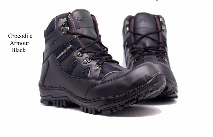 sepatu boot pria lionking crocodile armor plat besi ujung nya big promo ...