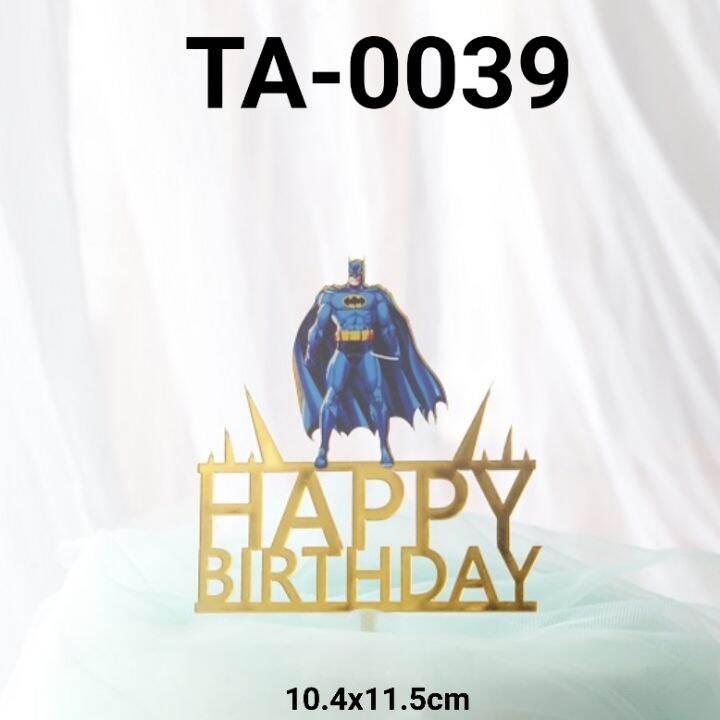 TA-0039 Cake topper tulisan acrylic akrilik happy birthday batman ...