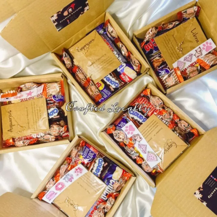 Classic chocolates with zodiac sign constellation necklace surprise ...