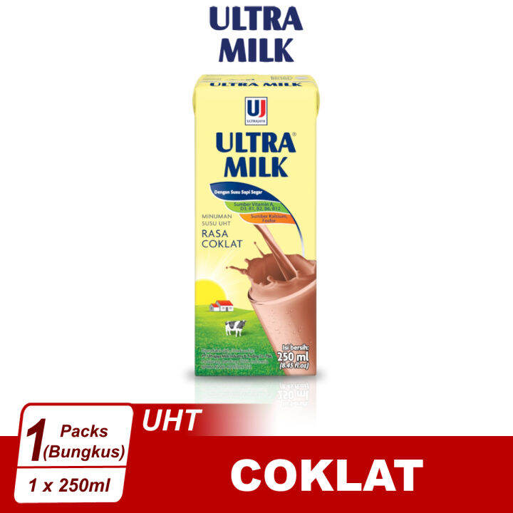 Ultra Milk Susu Uht Coklat [1 Packs 250ml] Minuman Susu Sapi Segar