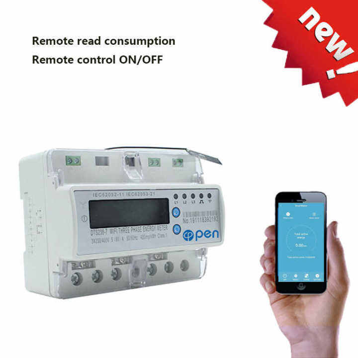 wifi smart energy meter 3 phase ควบคุมเปิด-ปิดและเก็บข้อมูลผ่านมือถือ ...