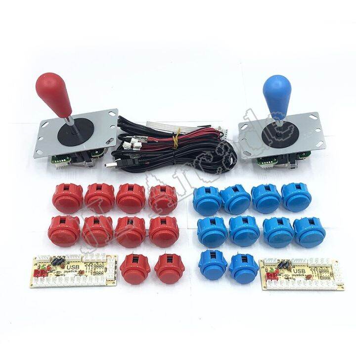 Arcade DIY Kit Zero Delay USB Controller PC Sanwa Oval Ball Joystick ...