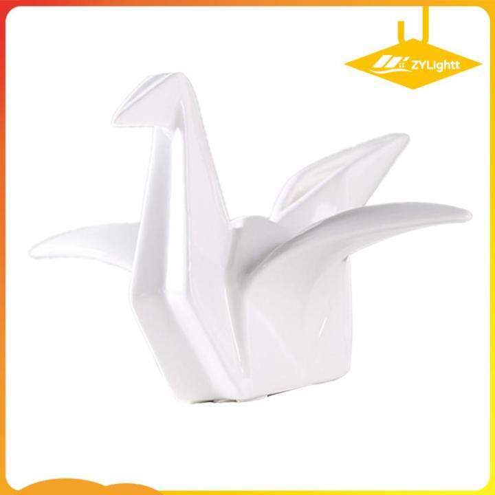 ZYLightt Home Decorative Ceramic Porcelain Origami Crane Statue Home ...