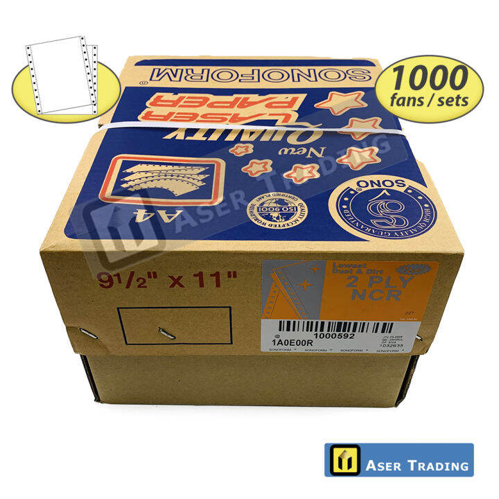 SONOFORM COMPUTER FORM - 2 PLY NCR (1000FANS) | Lazada