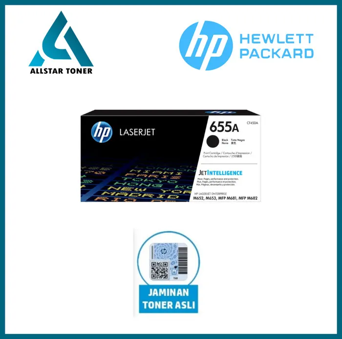 Toner HP 655A ( CF450A ) BLACK Original LaserJet Toner Cartridge ...