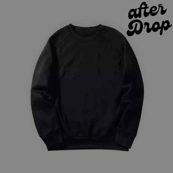 Sweater Crewneck Hitam Polos Pria | Lazada Indonesia